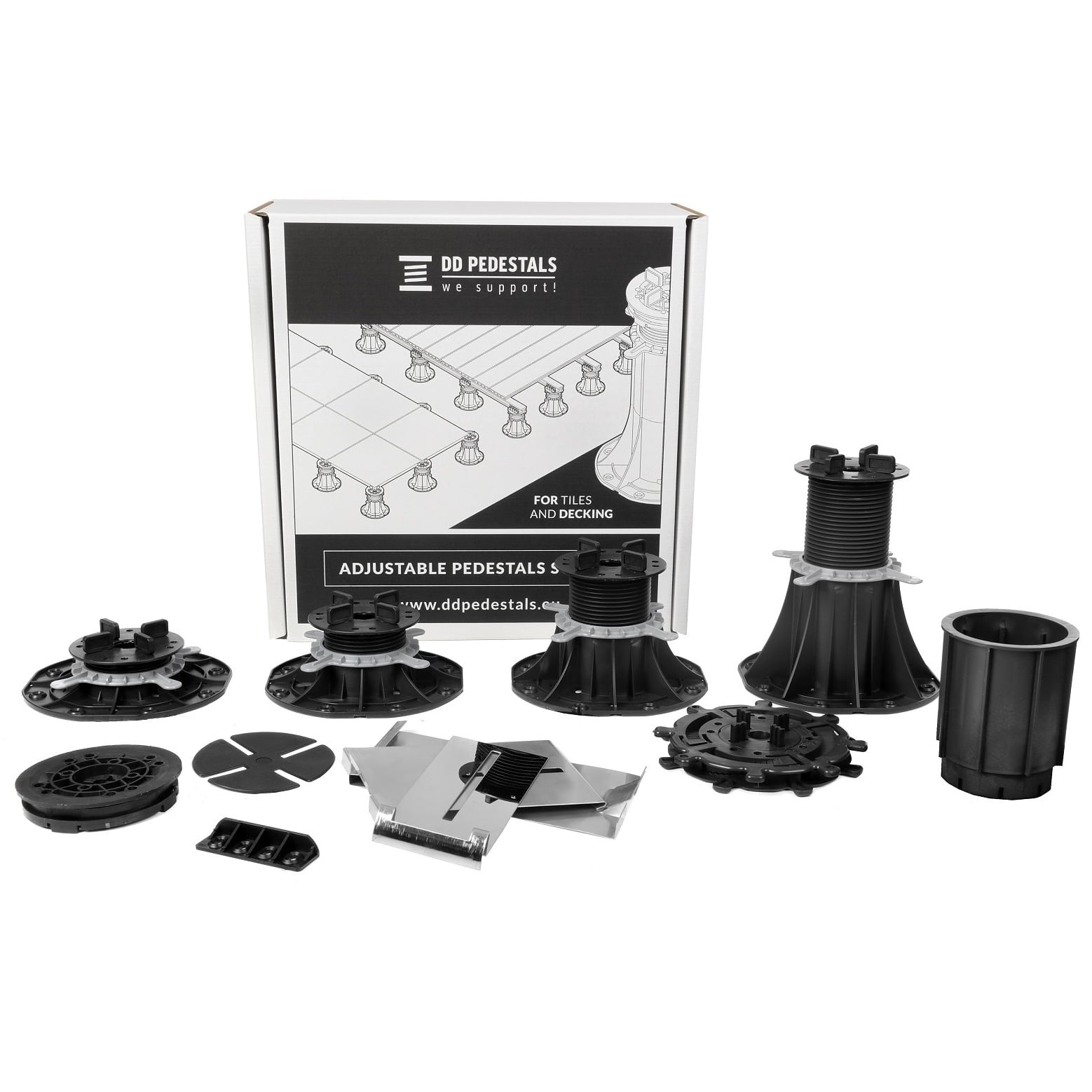 DDP Standard Adjustable Paving Support Pedestals 30–220mm – Flat ...